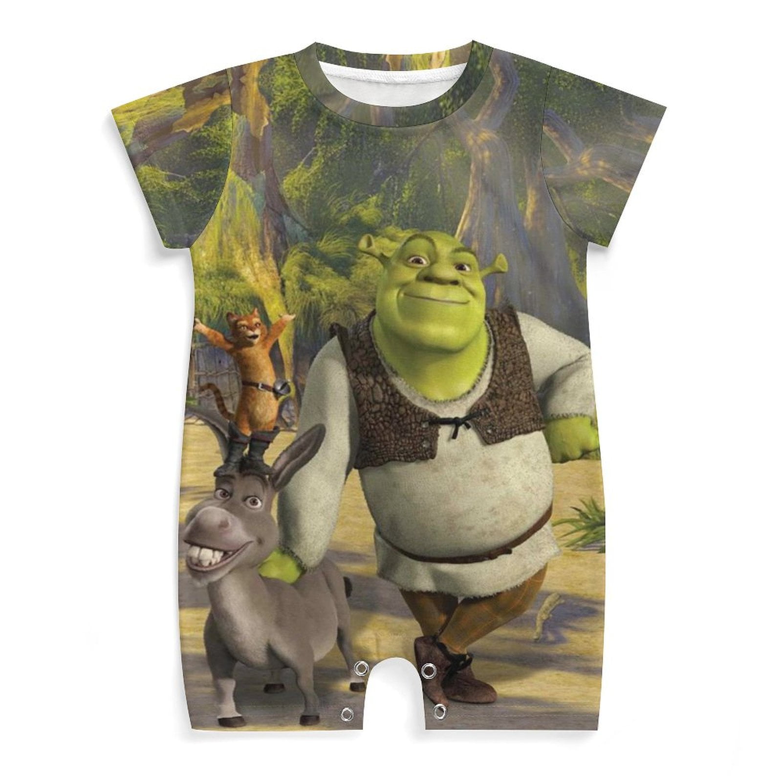 Cartoon Shrek Baby Romper Jumpsuit Summer Short Sleeve One-Piece Outfit ...