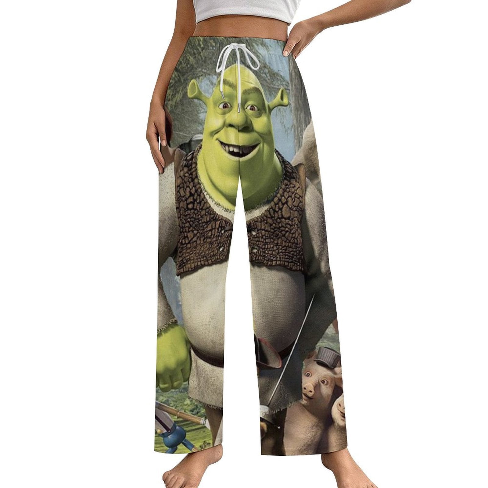 Cartoon Shrek Film Home Pajama Pants For Womens Comfortable Soft Lounge ...