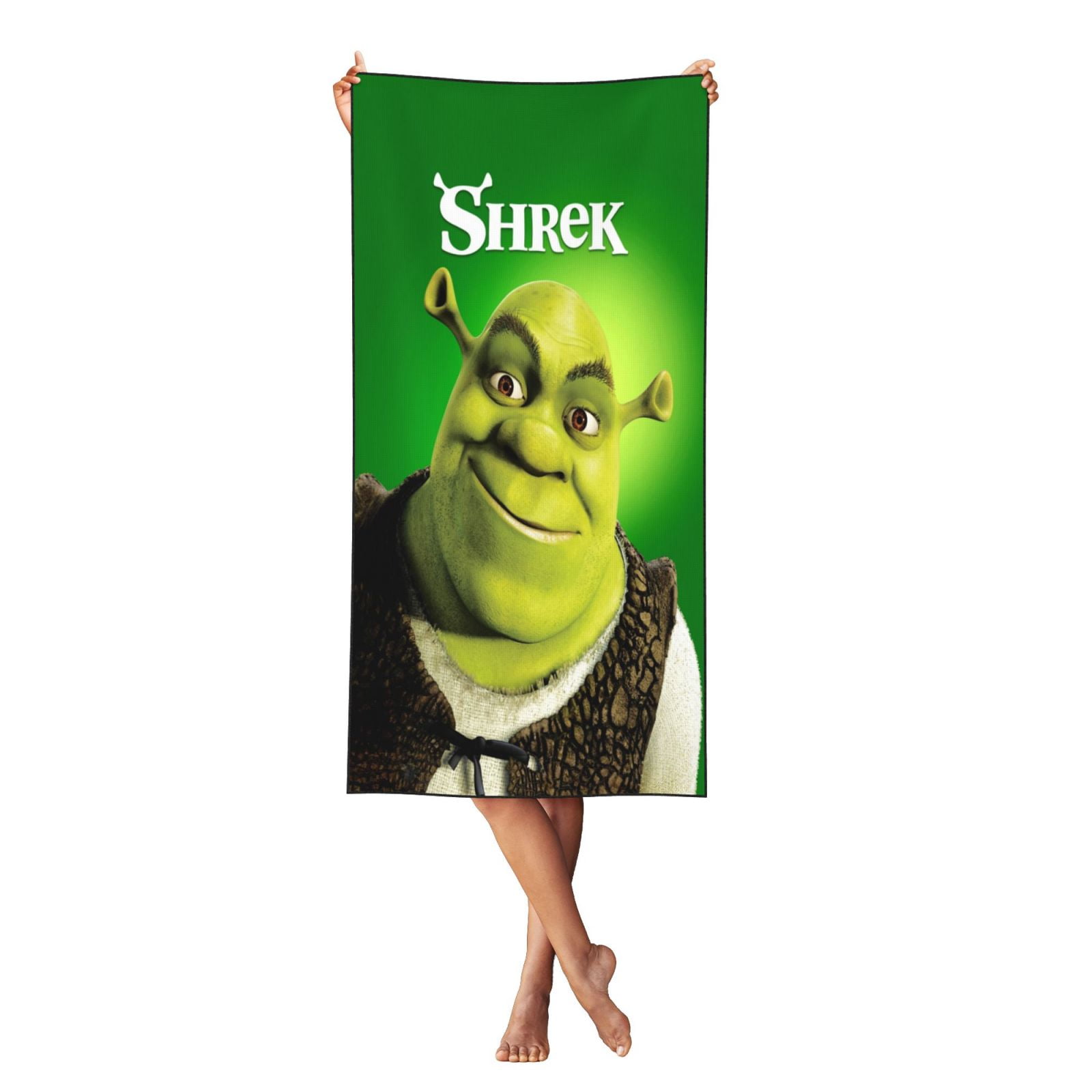 Cartoon Shrek Peach Skin Velvet Beach Towel Quick Dry Sand Free ...