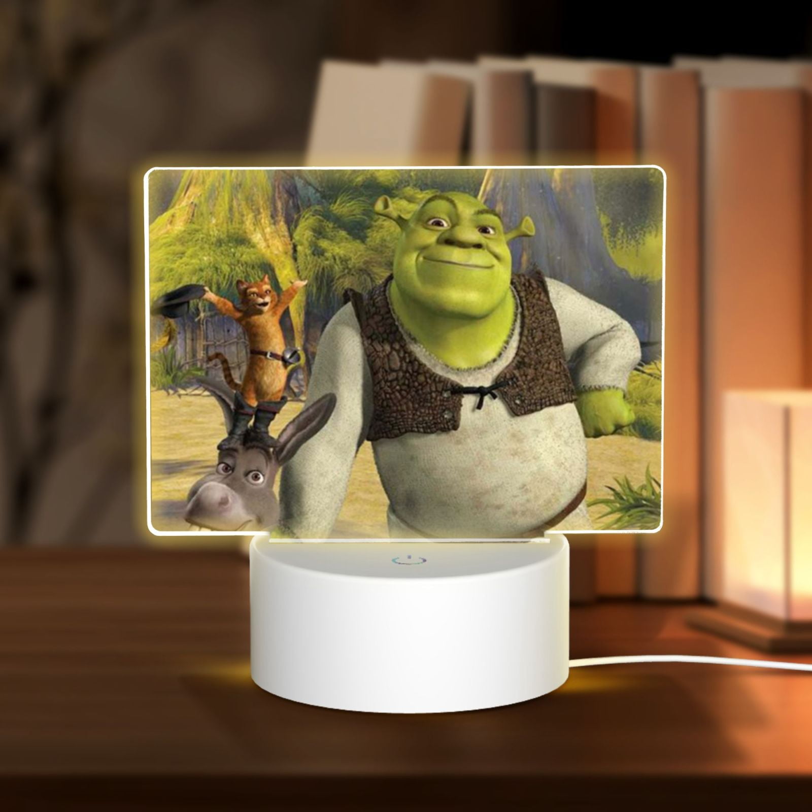 Cartoon Shrek Rectangular Acrylic Night Light USB Cable Lamp Light ...