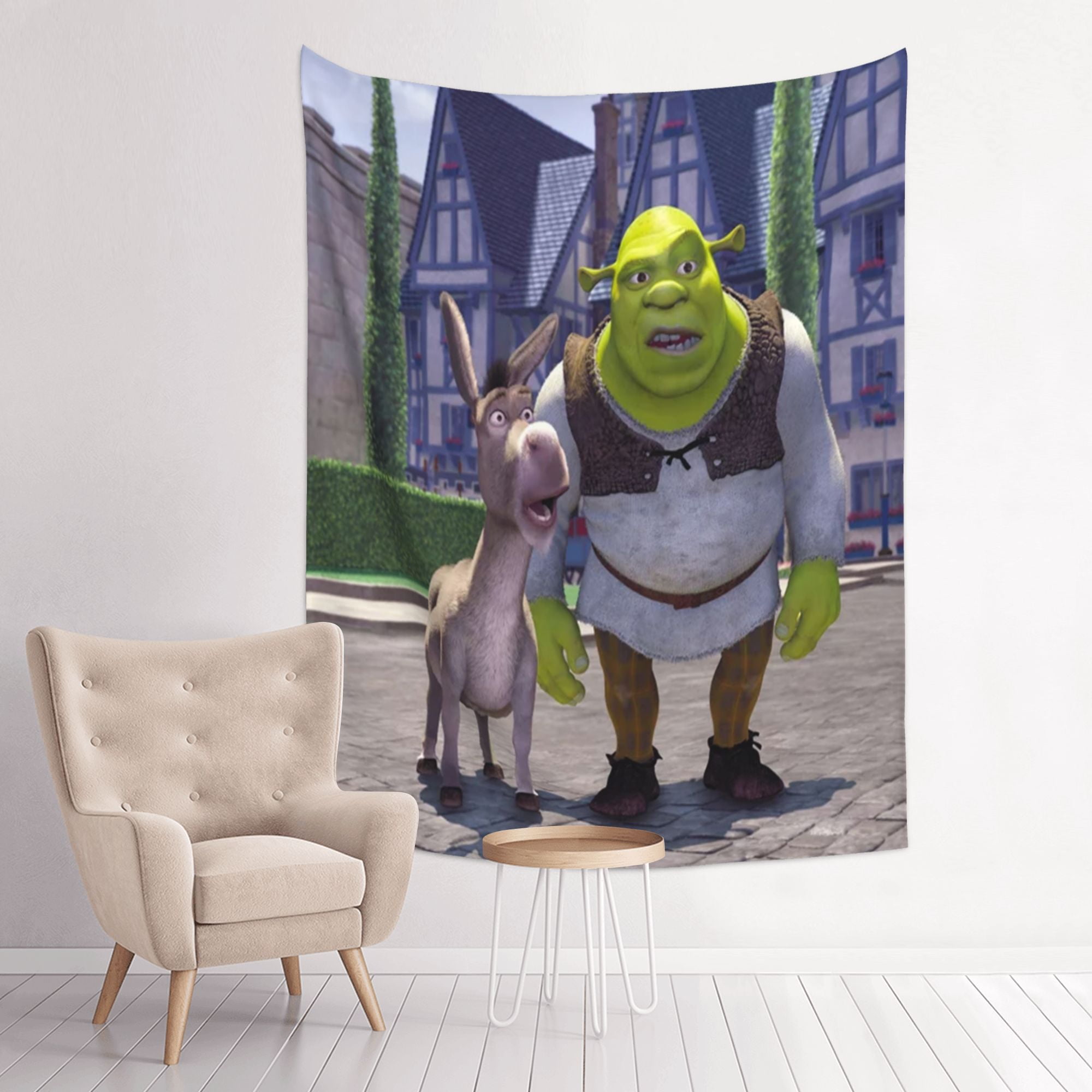 Cartoon Shrek Tapestry Polyester Wall Art Tapestry Decorative Bedroom ...