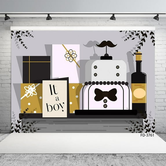 Cartoon Simple Boys Birthday Background ration Baby Shower Children ...