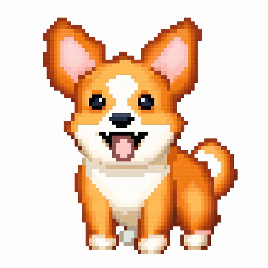 Cartoon Simple Corgi Dog DIY 11CT Stamped Cross Stitch Kits Easy for ...