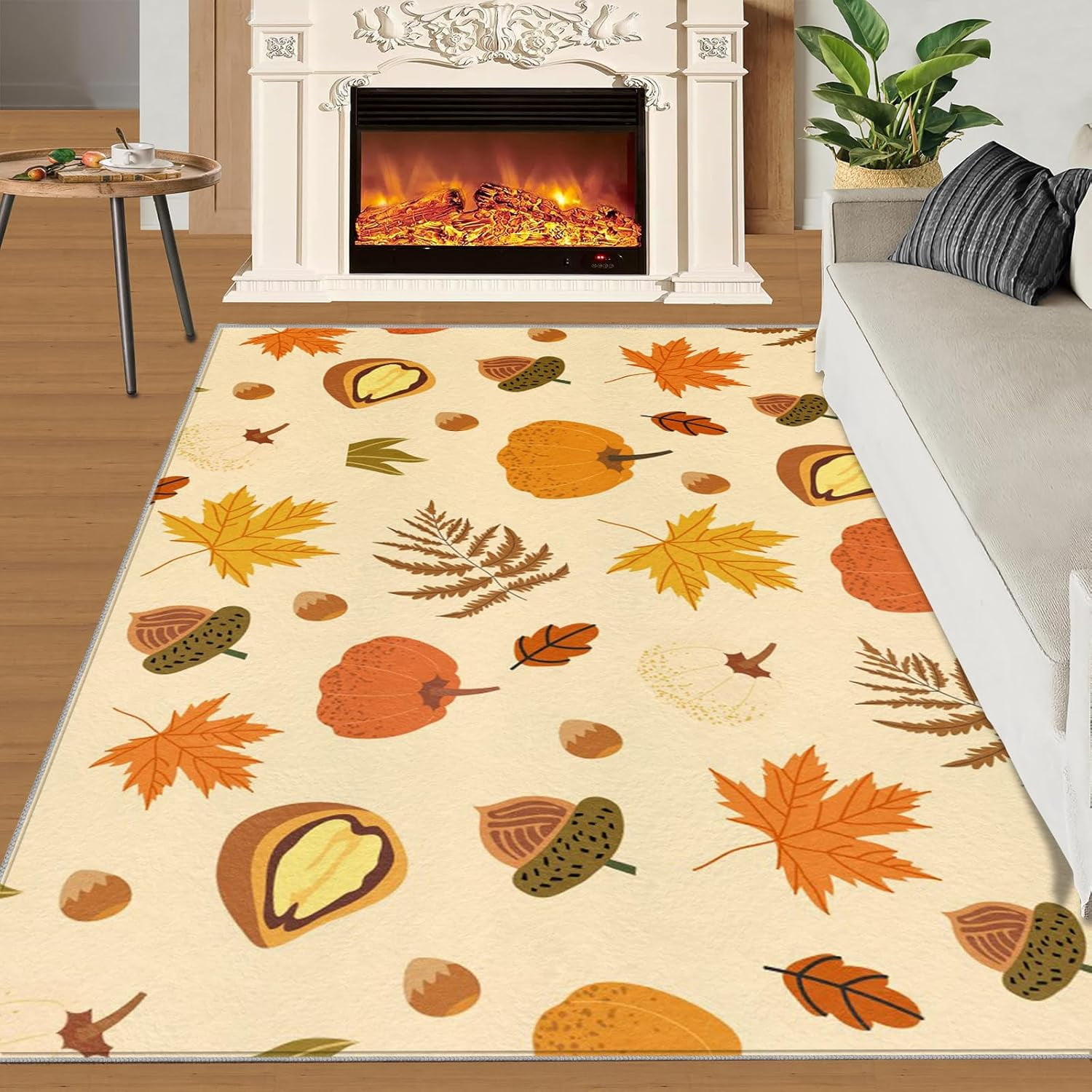 Cartoon Simple Entryway Rug, Autumn Harvest Living Room Rug, Dirty ...