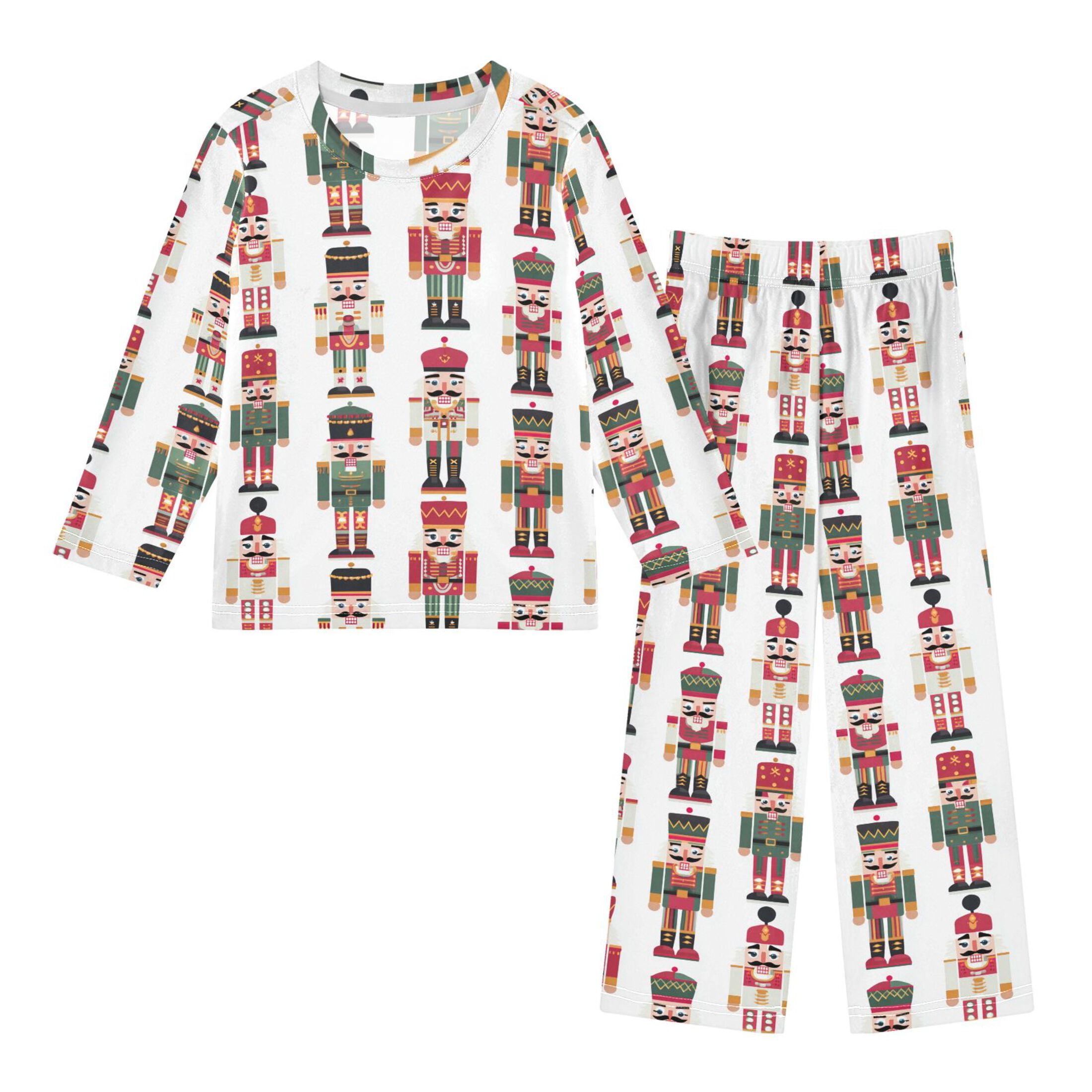 Cartoon Simple Nutcracker Cozy Soft Long Sleeves Top and Pants 2 Piece ...