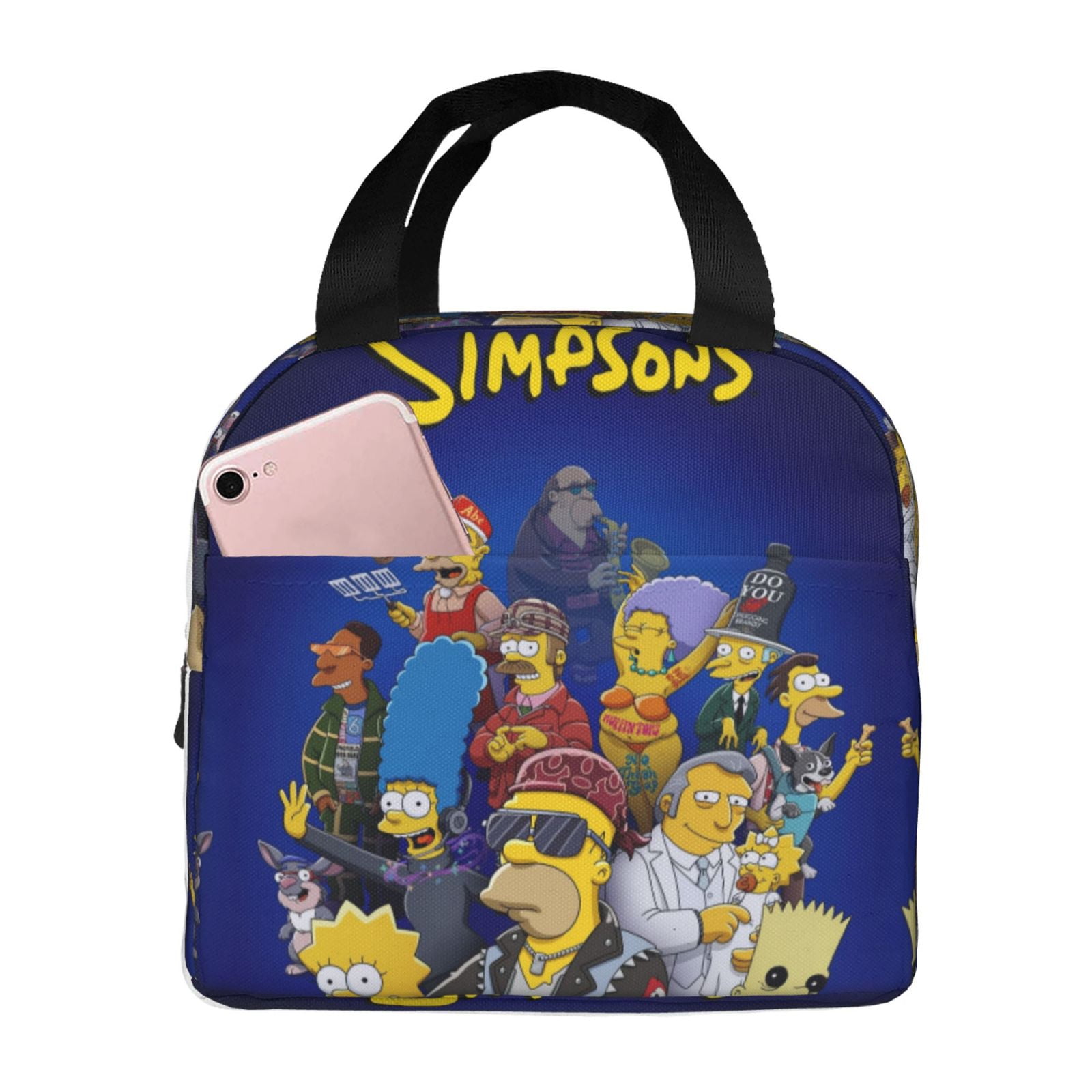 Cartoon Simpsons Lunch Bag Pink Cactus Reusable Lunch Tote Insulated ...