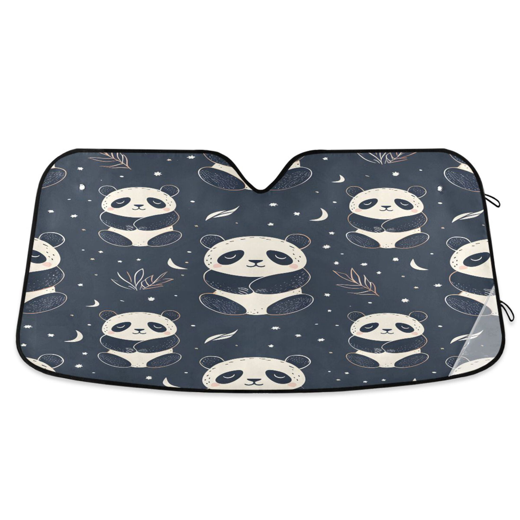 Cartoon Sitting Panda Car Windshield Sun Shade Foldable Car Front ...