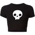 Cartoon Skull Graphic Crop Top • Cotton Blend Fitted Tee - Walmart.com