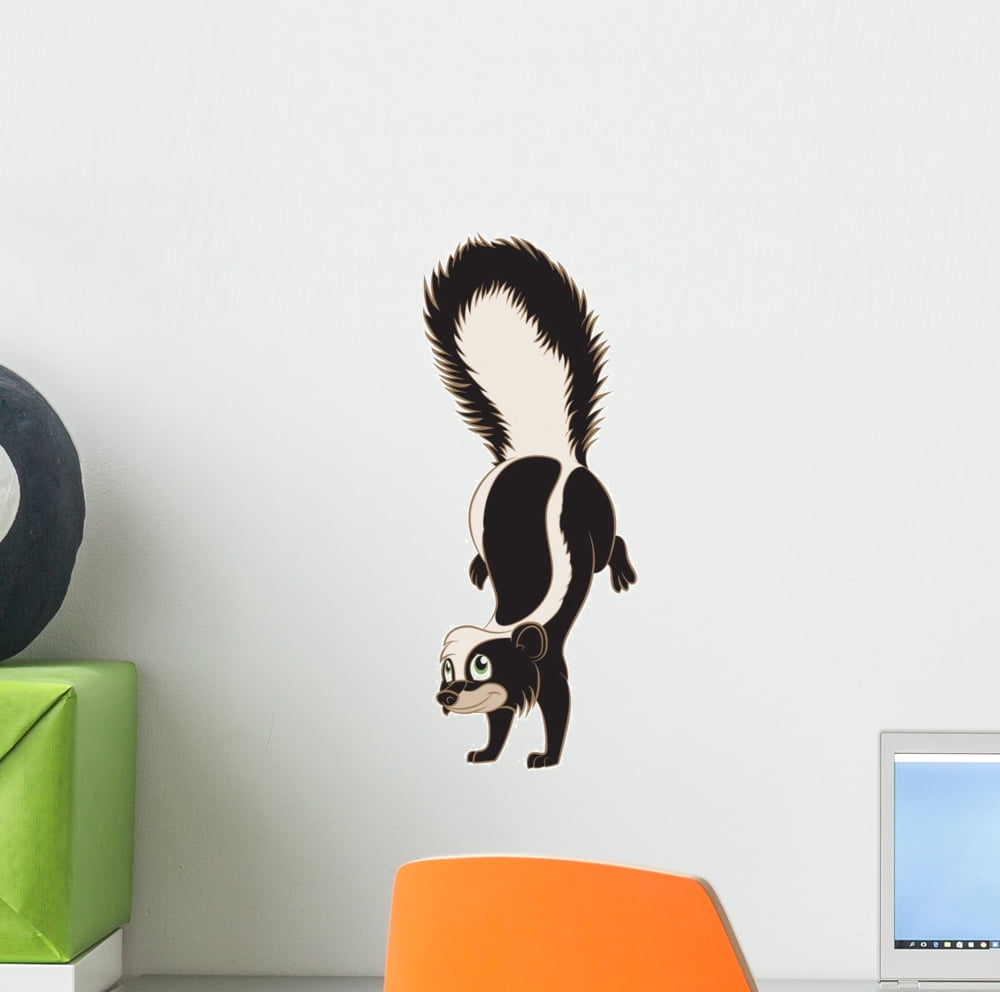 Cartoon Skunk Wall Decal by Wallmonkeys Peel and Stick Graphic (12 in H ...