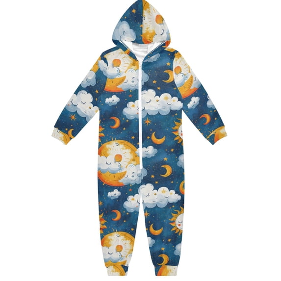 Cartoon Sky Pattern One Piece Pajamas Soft Jumpsuit Cozy Sleep and Play ...