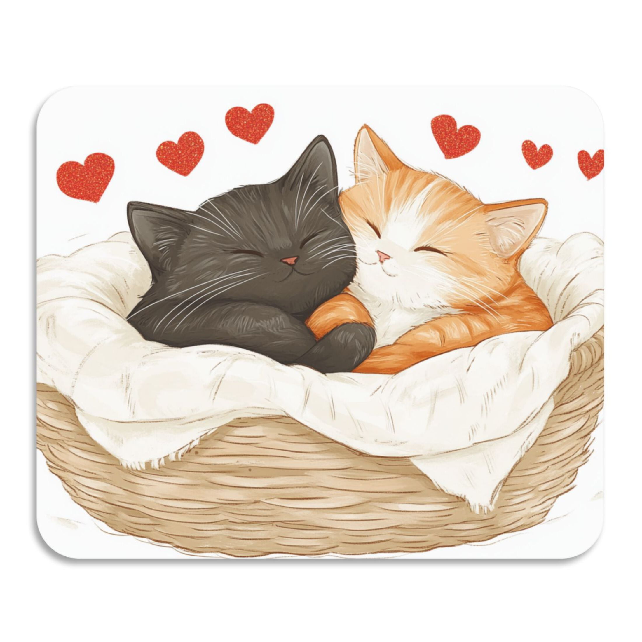Cartoon Sleeping Cute Cats Valentine Diatomite Dish Drying Mat Drain ...