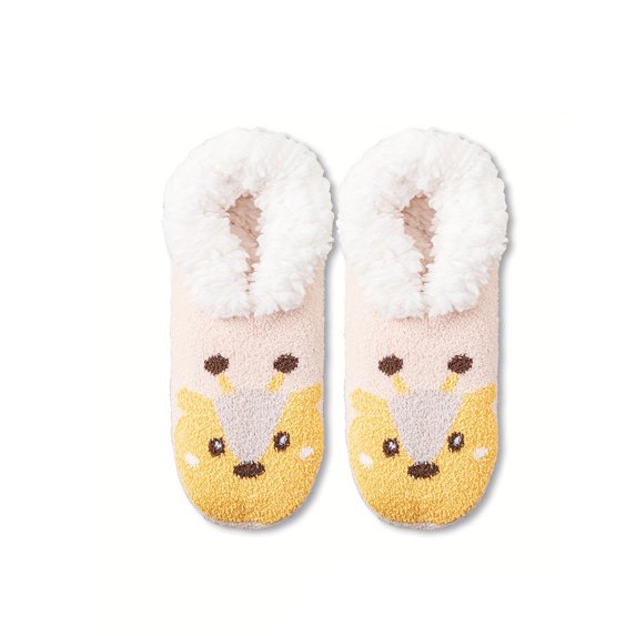 Cartoon Slipper Socks, Stars & Moon Pattern Plush House Socks, Non-Slip ...