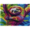 Cartoon Sloth Hang on Tree Colorful Latch Hook Rug kits Printed Crochet ...