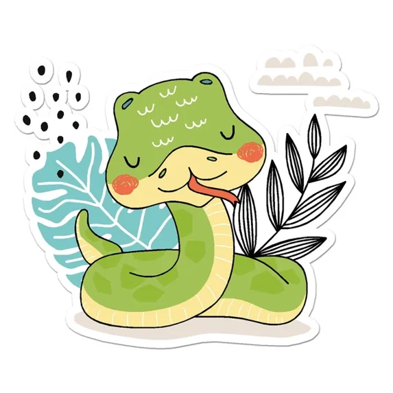 Cartoon Snake Sticker Phone Decal Water Bottle Stickers Car Decals ...