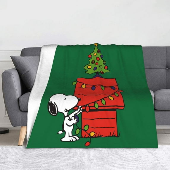 Cartoon Snoopy Christmas Tree Blanket Flannel Printed Multi-function ...