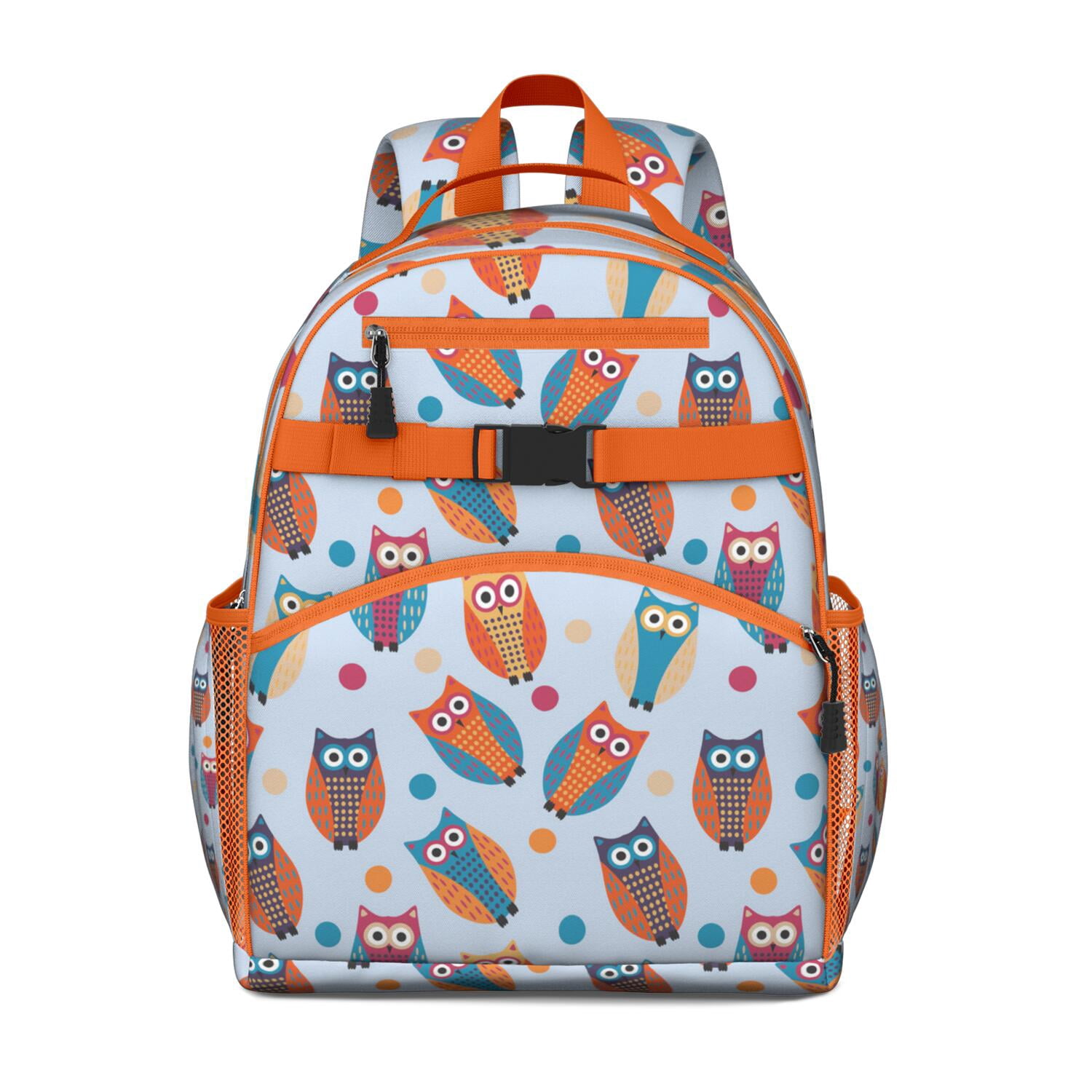 Cartoon Snowy Owl School Backpack with Big Eyes Owl Pattern and Cute ...