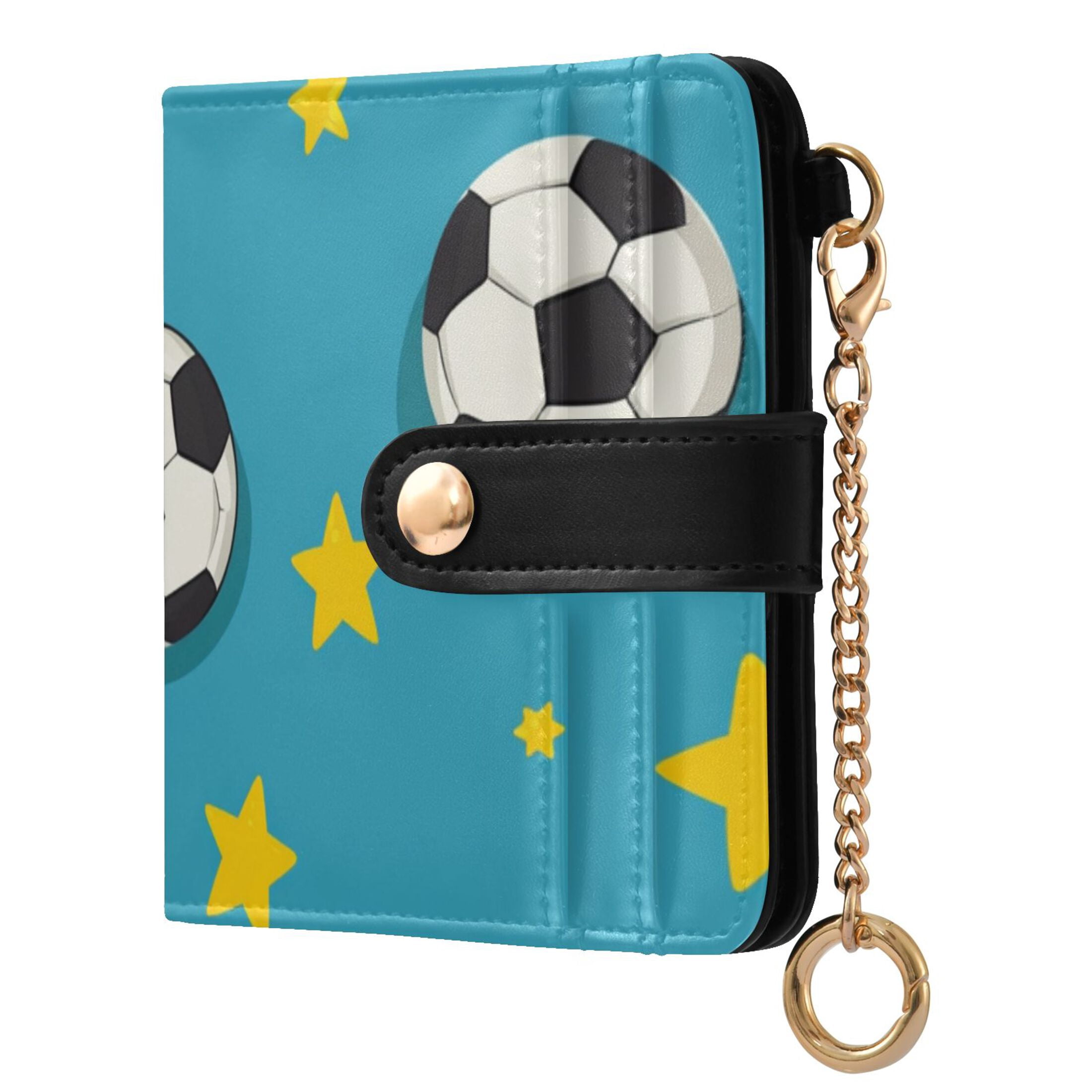 Cartoon Soccers Balls Stars Women's Wallet PU Leather Card Cases RFID ...