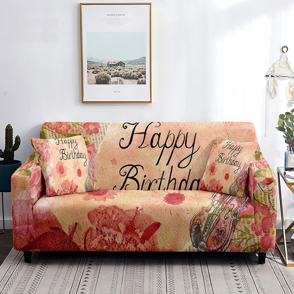 Cartoon Sofa Cover Cake Print Elastic Couch Cover Washable stretch ...