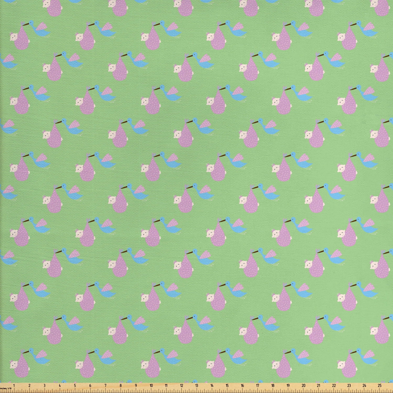 Cartoon Sofa Upholstery Fabric by the Yard, Birth Announcement ...