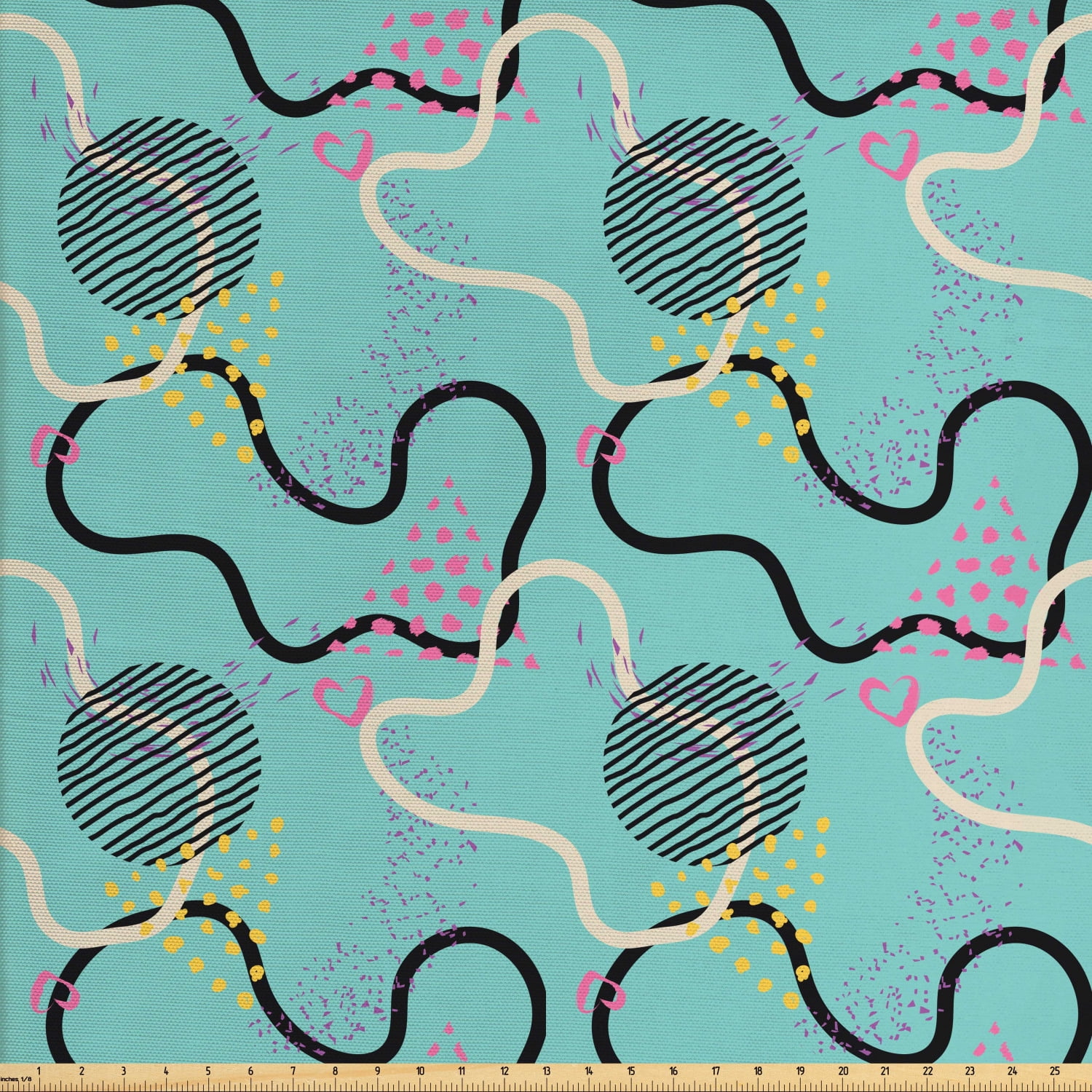 Cartoon Sofa Upholstery Fabric by the Yard, Modern Continuous Abstract ...