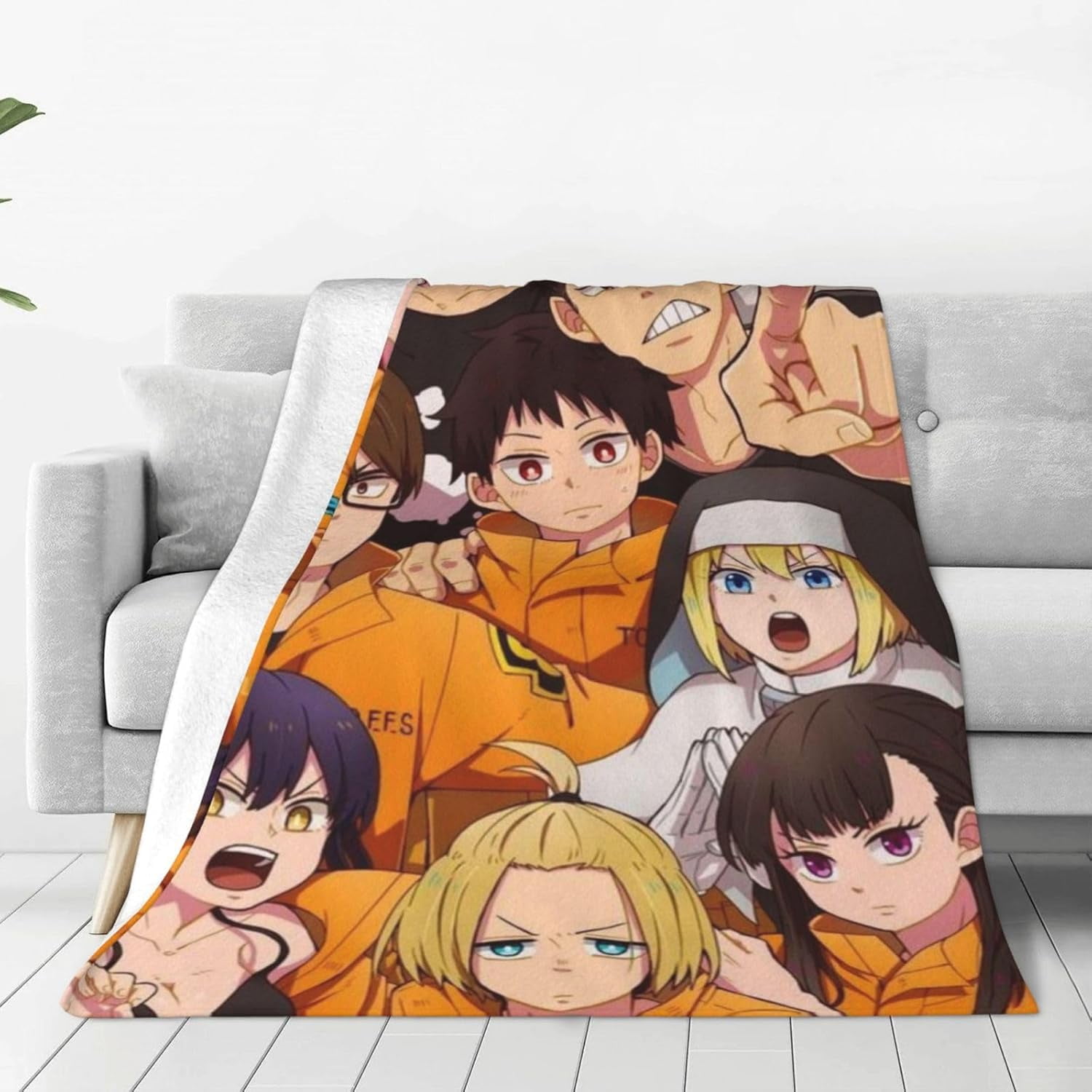 Cartoon Soft Blanket 3D Print Fire Anime Cartoon Force Throw Blanket ...