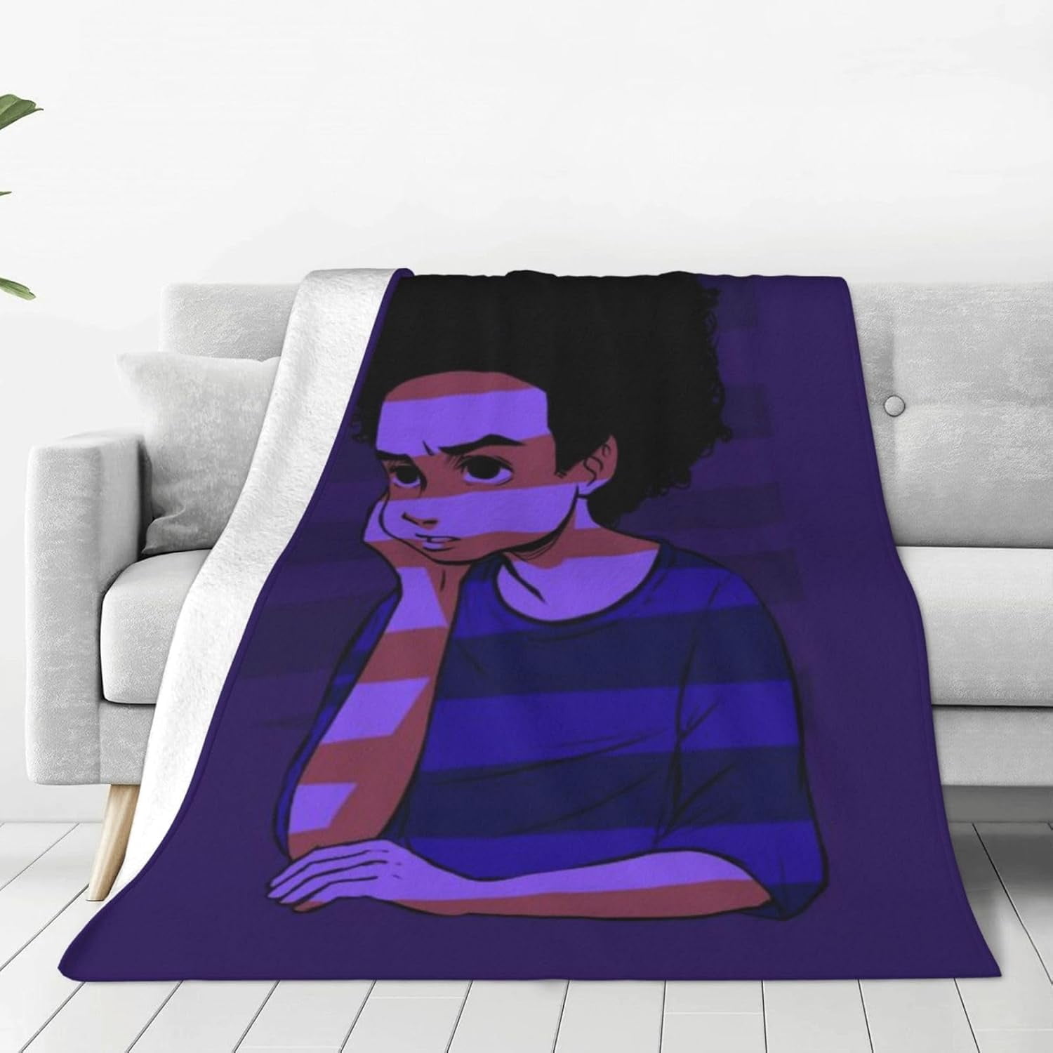 Cartoon Soft Blanket 3D Print The Humor Cartoon Boondocks Throw Blanket ...