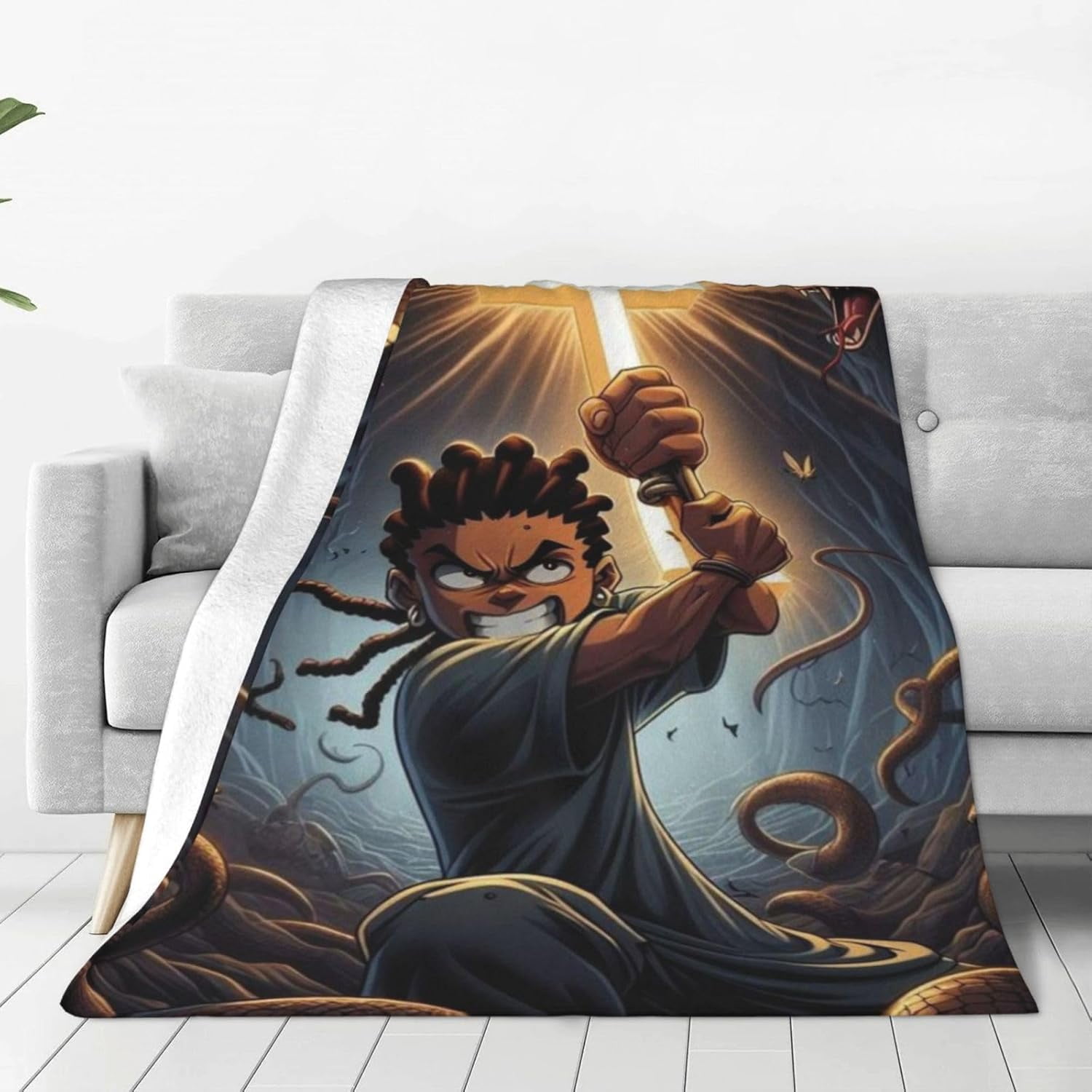 Cartoon Soft Blanket 3D Print The Themed Cartoon Boondocks Throw ...