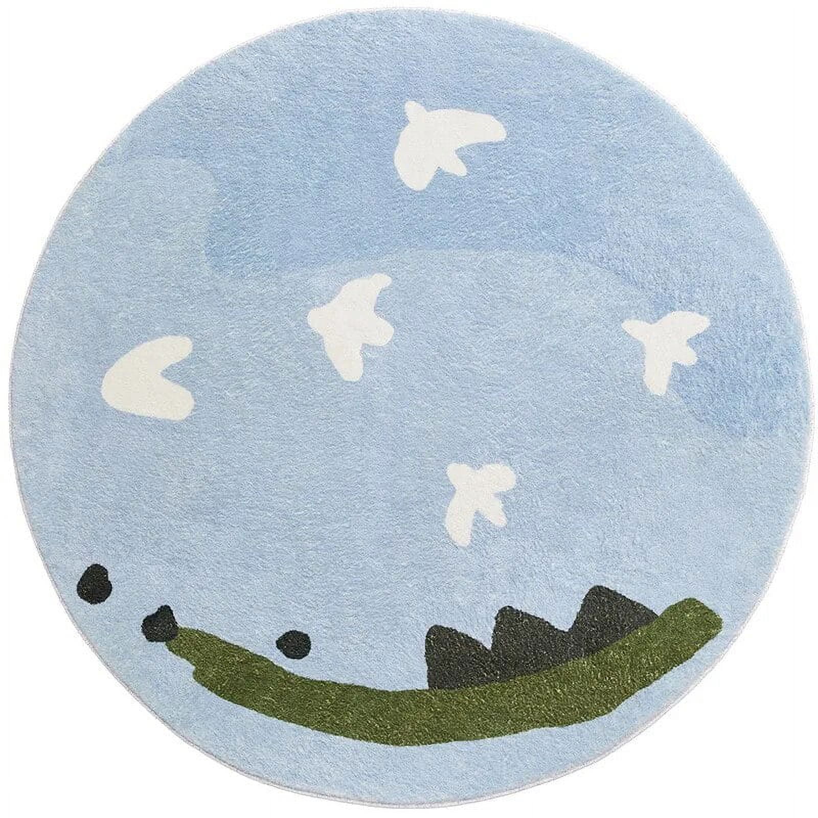 Cartoon Soft Round Kids Crawling Floor Mat Nordic Home Rugs For Bedroom ...