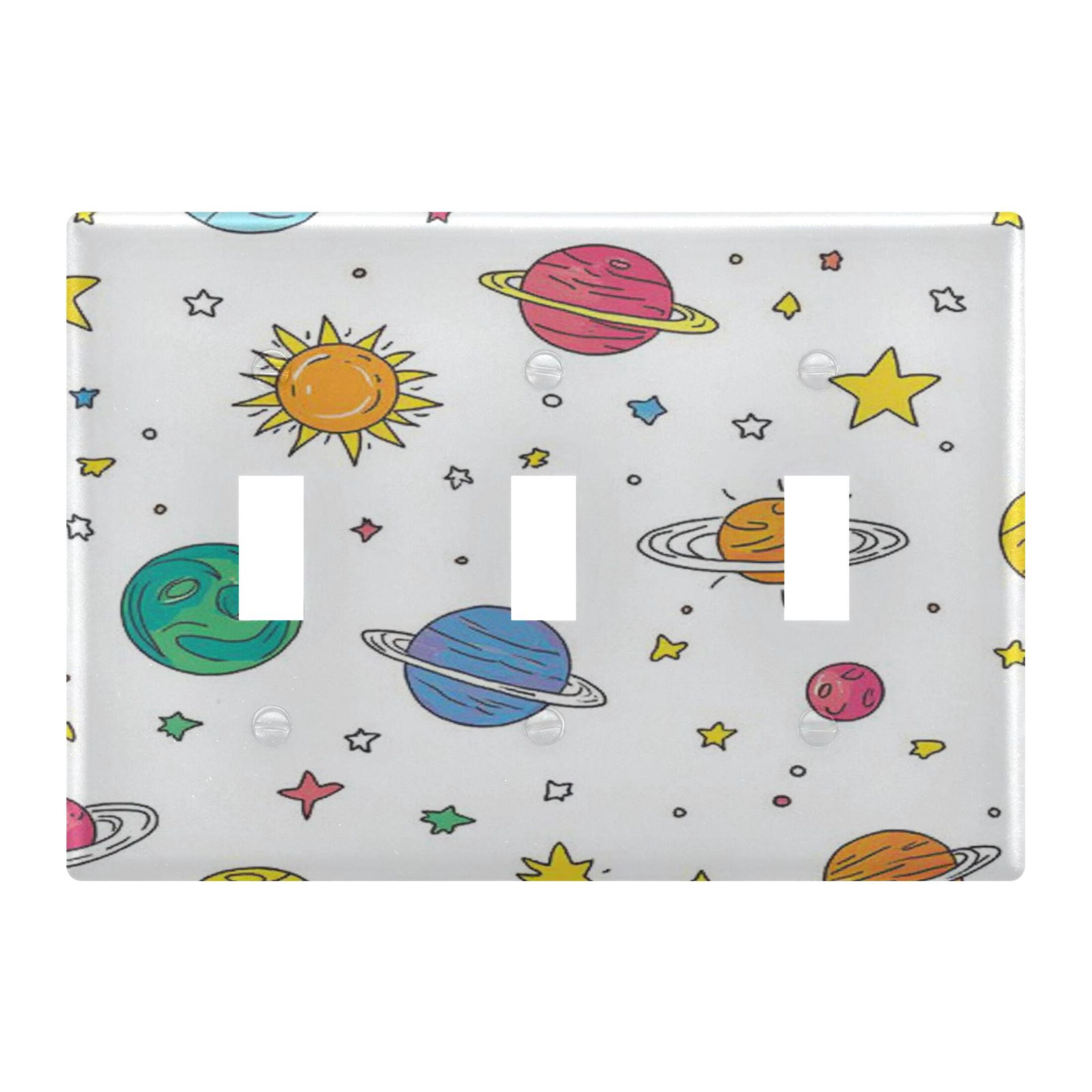 Cartoon Solar System Decorative Light Switch Plates Switch Cover ...