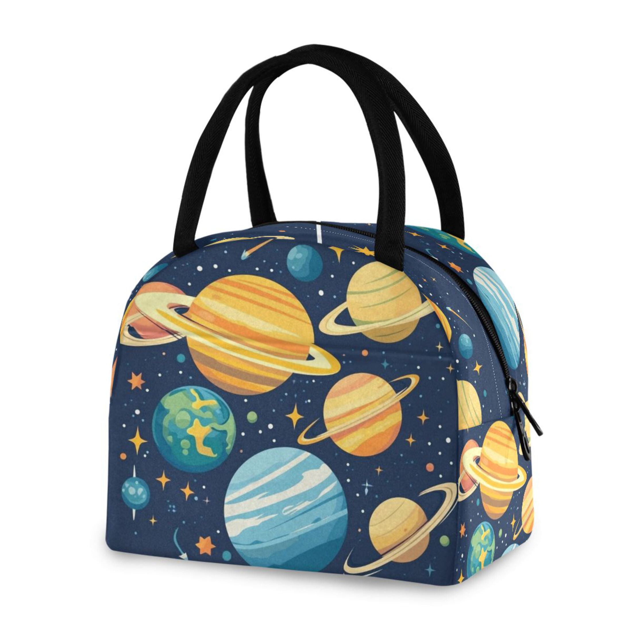 Cartoon Solar System Planet Insulated Lunch Bag for Women Portable ...