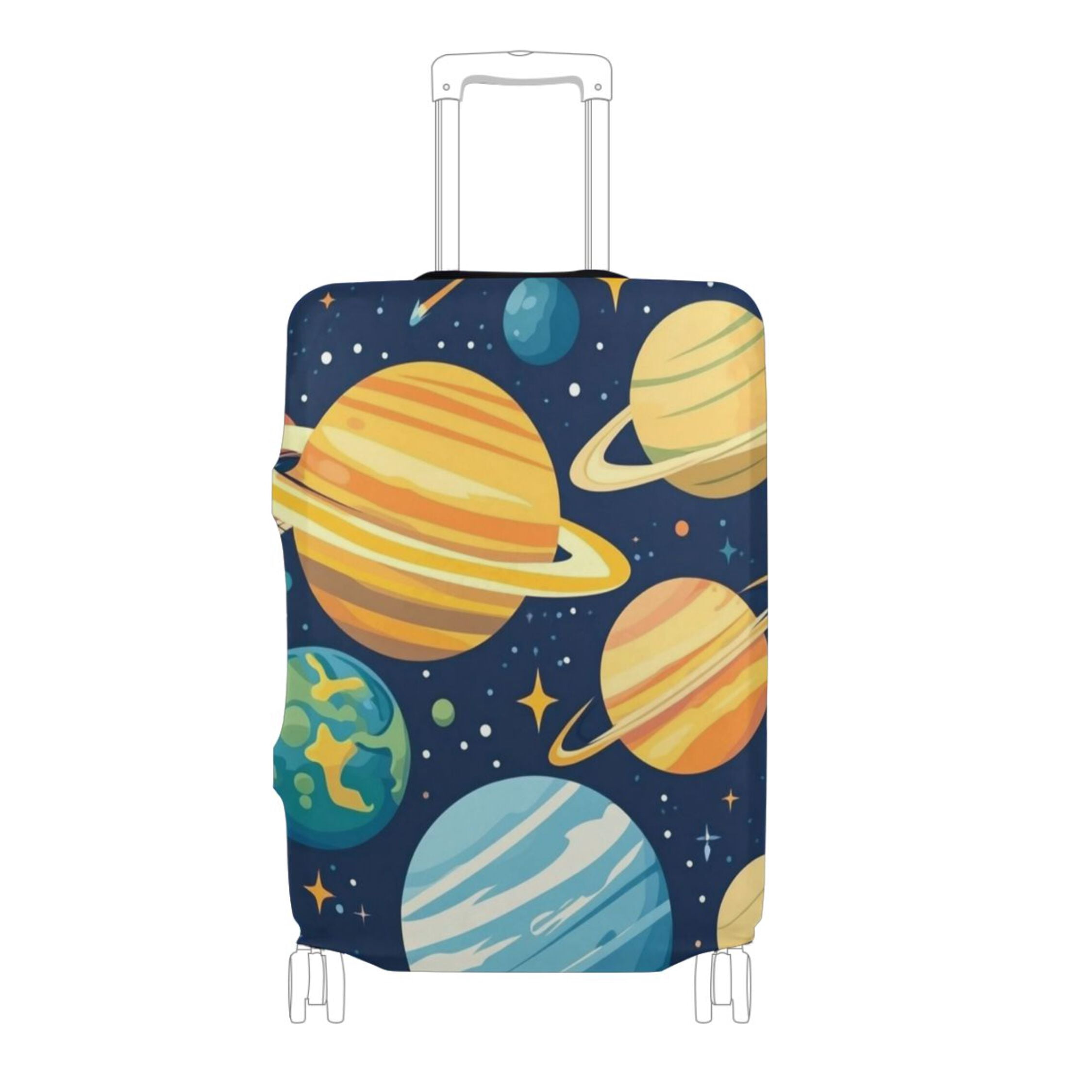 Cartoon Solar System Planet Travel Luggage Cover Protector Suitcase M ...