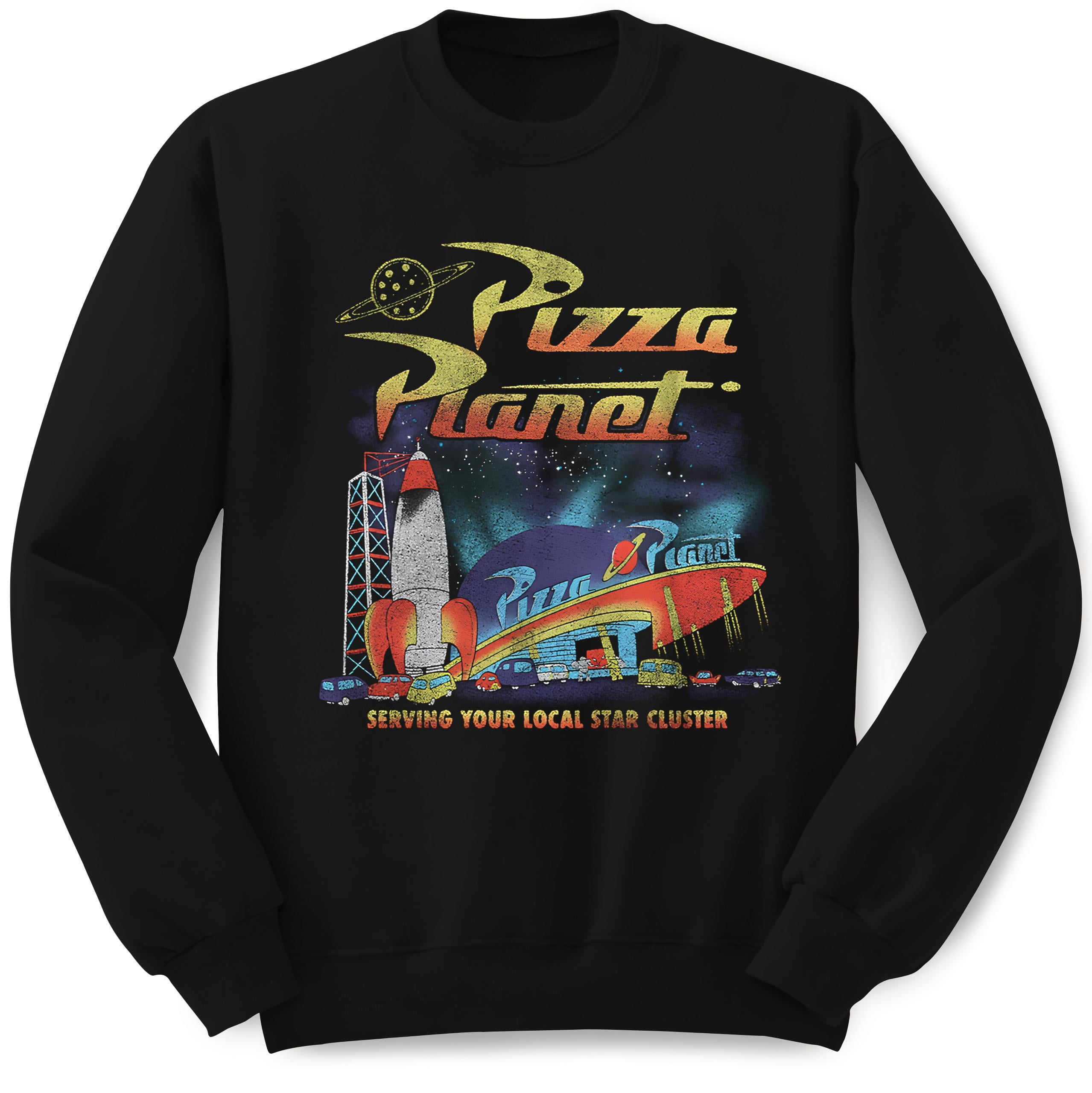 Cartoon Space Adventure Graphic Shirt, Pizza Planet Posse Design S-3XL ...