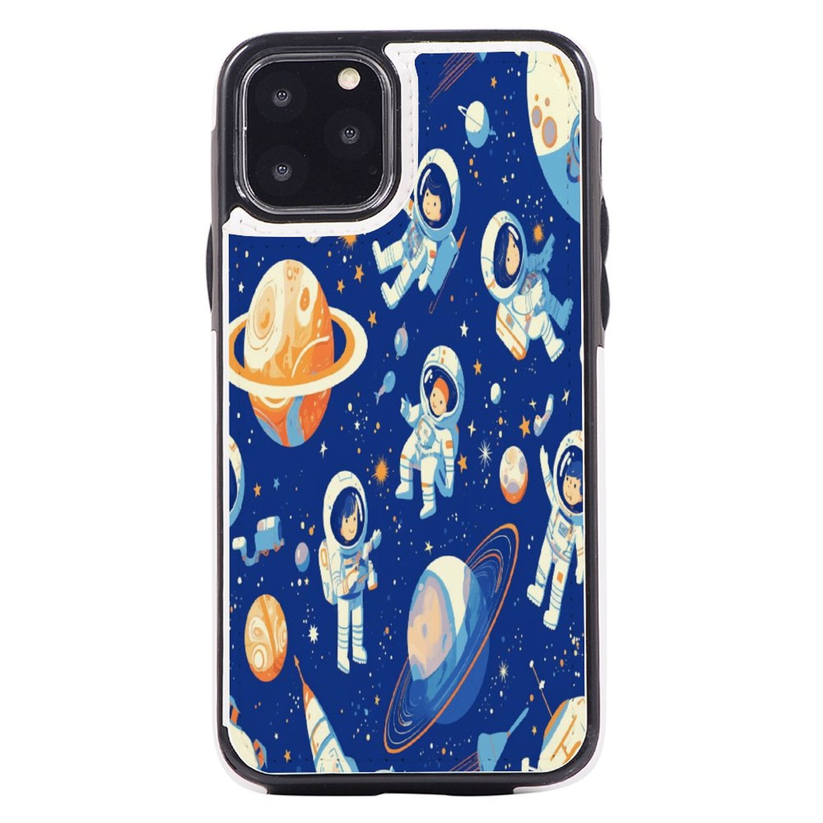 Cartoon Space Astronaut Leather Wallet Case for iPhone 16 15 14 13 12 11 Pro Max Wallet Case ...