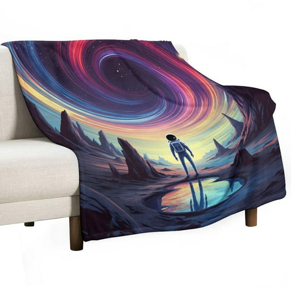 Cartoon Space Astronaut Planet (101)-1 Blanket for Bed Throw Blanket ...