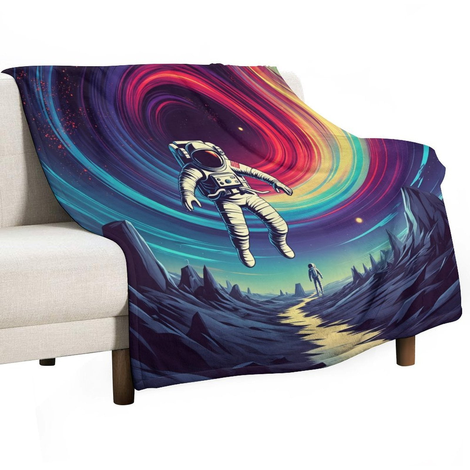 Cartoon Space Astronaut Planet (101)-2 Flannel Blanket Blanket for ...