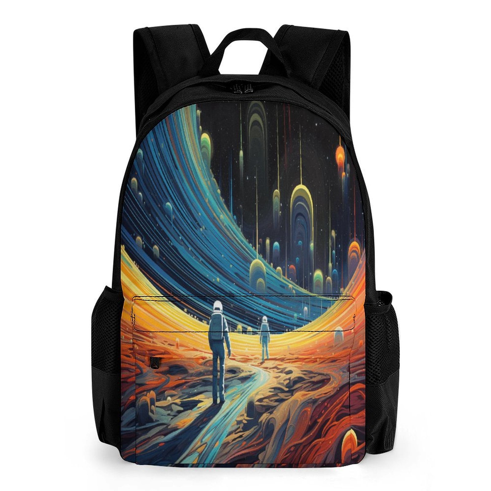 Cartoon Space Astronaut Planet Backpack for Men Women Sport Elementary ...