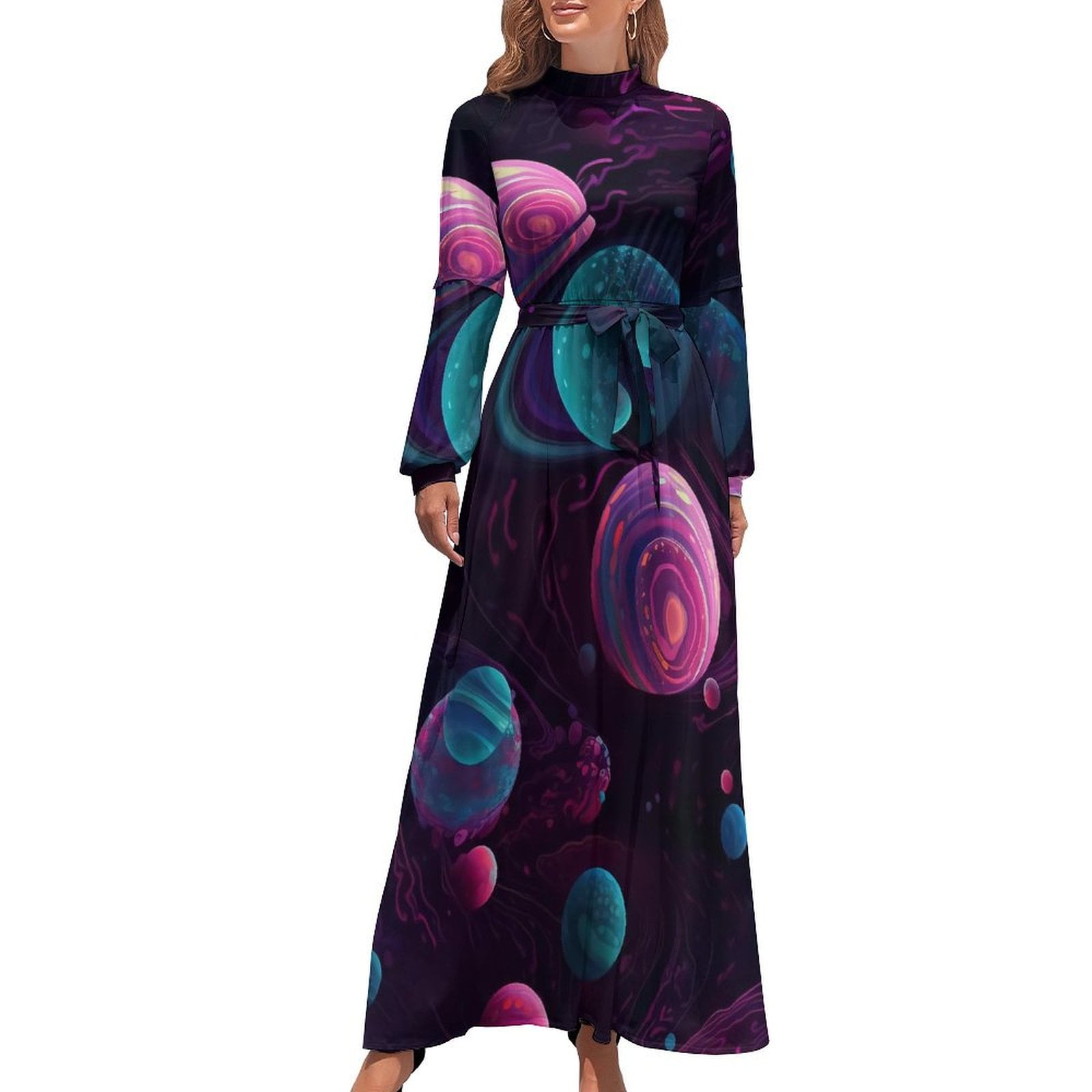 Cartoon Space Dress Cute Solar System Street Wear Boho Beach Dresses ...