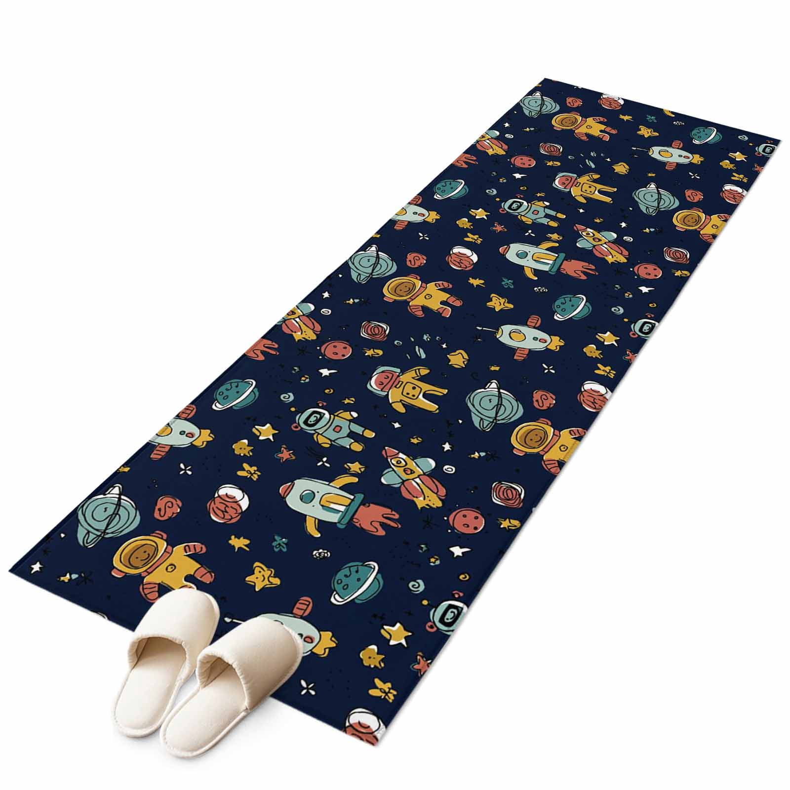 Cartoon Space Kitchen Runner Rug 2x6 Washable Runners for Hallway Non ...