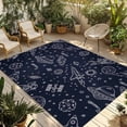 Cartoon Space Outdoor Rug for Patio/Deck/Porch, Non-Slip Large Area Rug ...