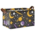 Cartoon Space Pattern Collapsible Storage Bin Open Home Shelf Basket ...