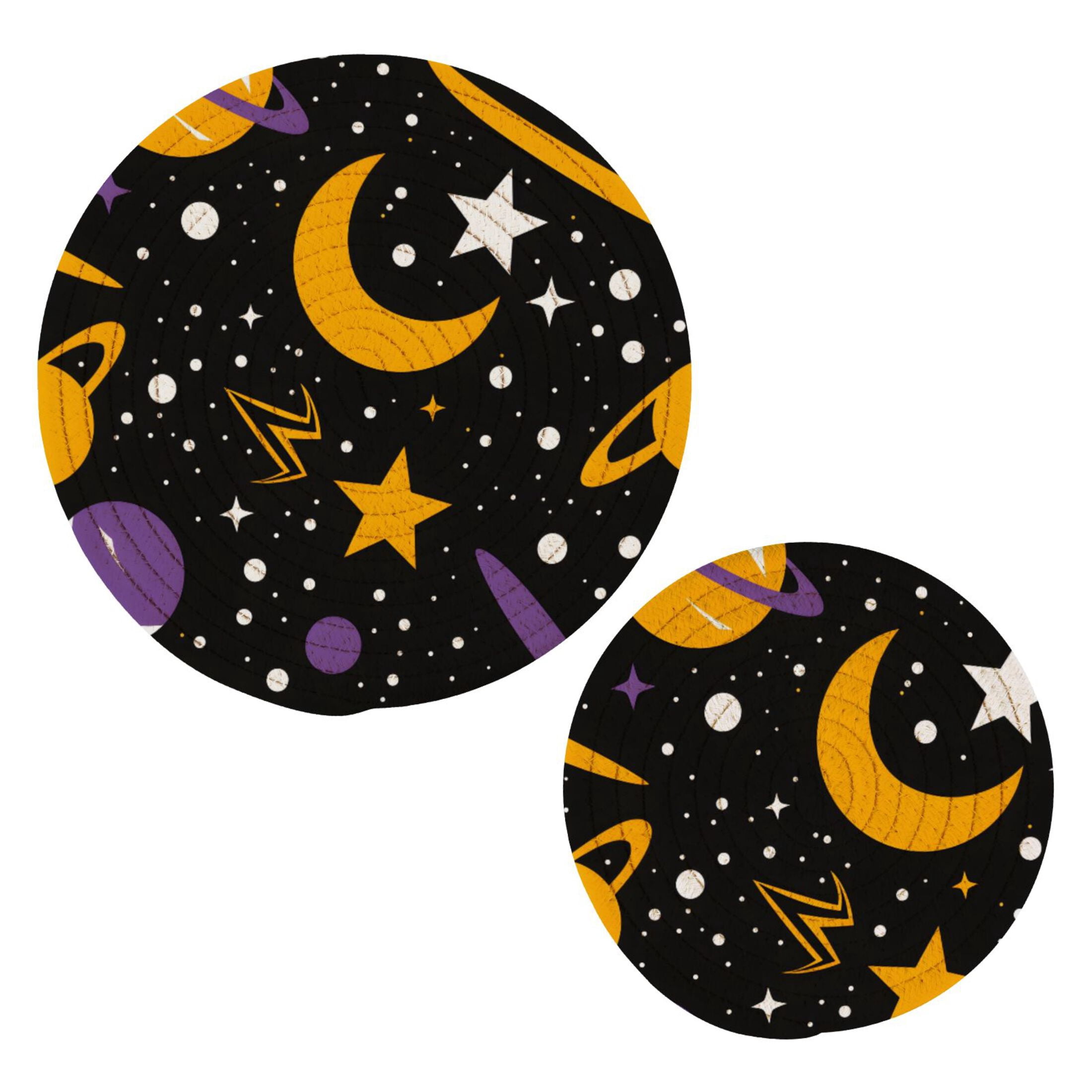 Cartoon Space Pattern Cotton Trivets Potholders Set of 2 Handmade Heat ...