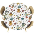 Cartoon Space Round Tablecloth 36-44 Inch Round Fitted Table Cloth with ...