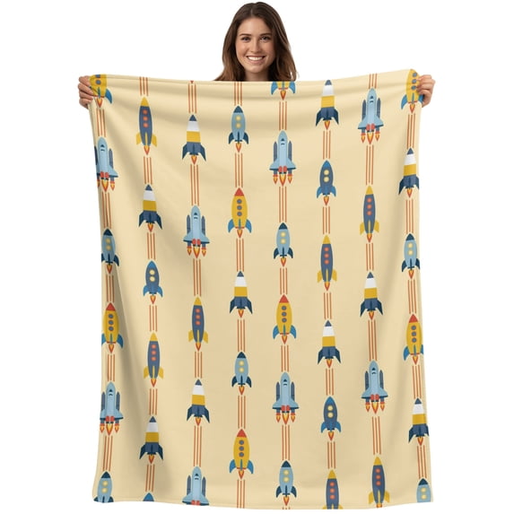 Cartoon Space Shuttle Blanket Soft Cozy Warm Throw Blanket for Couch ...