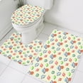 Cartoon Spacecraft Bathroom Rugs Set Green Red Planet Abstract Earth ...