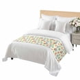 Cartoon Spacecraft Bed Runner Queen Size Green Red Planet Abstract ...