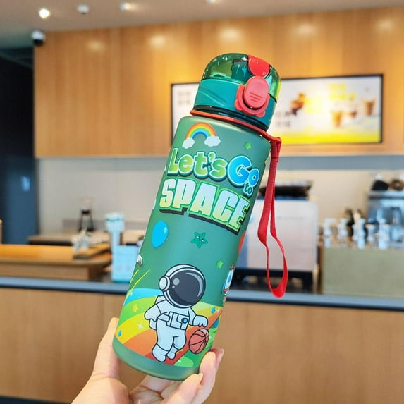 Cartoon Spaceman Plastic Cup 700ml, BPA-Free Leak-Proof Portable Water ...