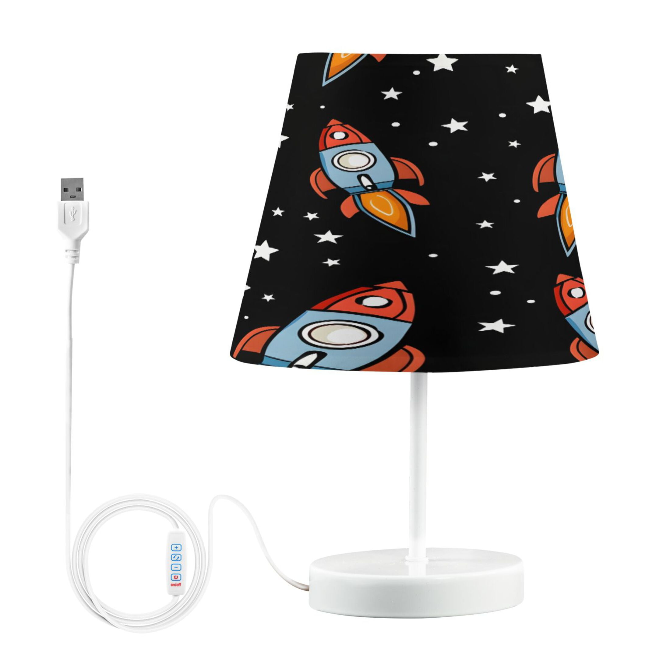 Cartoon Spaceship Desk Lamp LED Table Nightstand Lamps with 3 Color ...