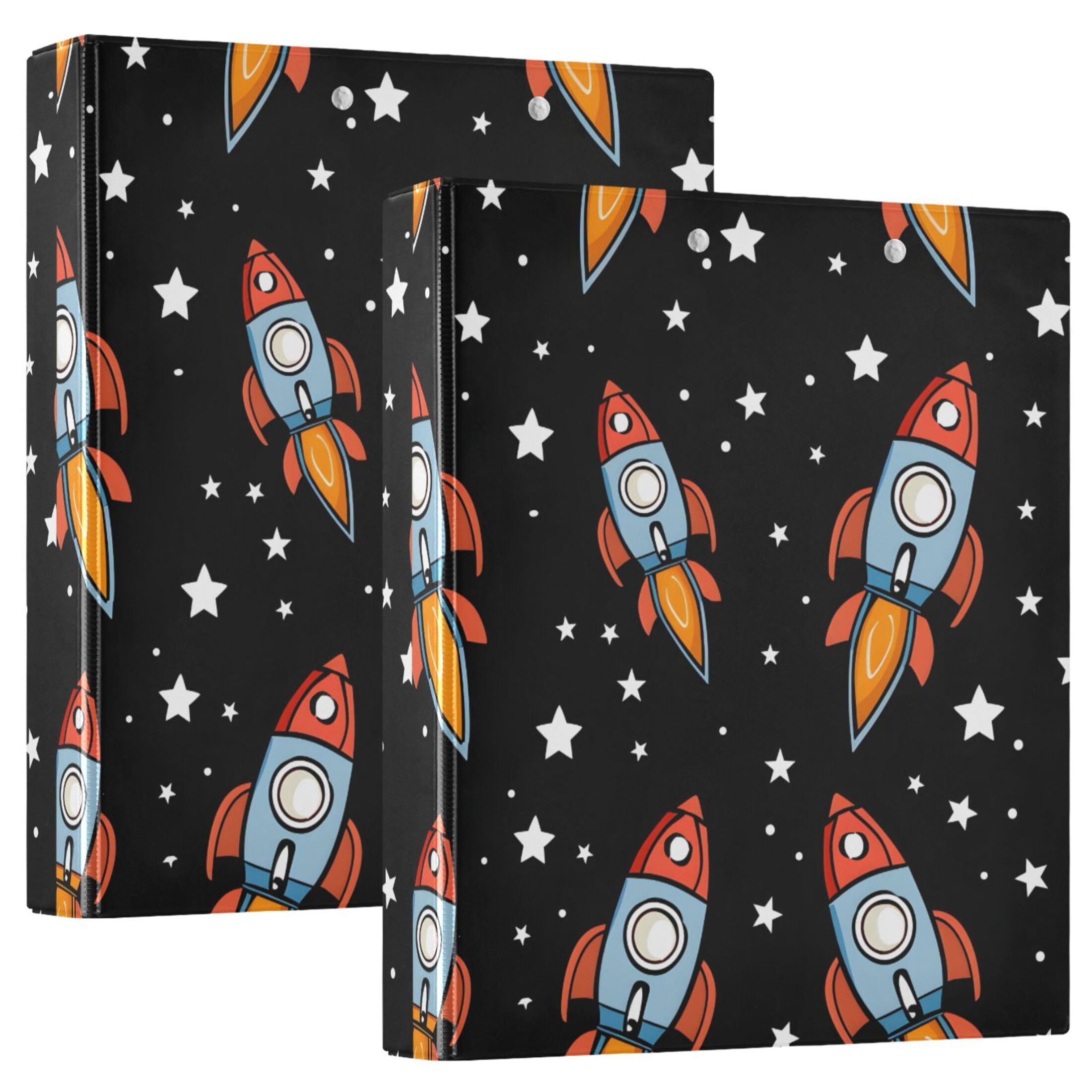 Cartoon Spaceship Hardcover 3 Ring Binder 1.5” Round Rings Binder ...