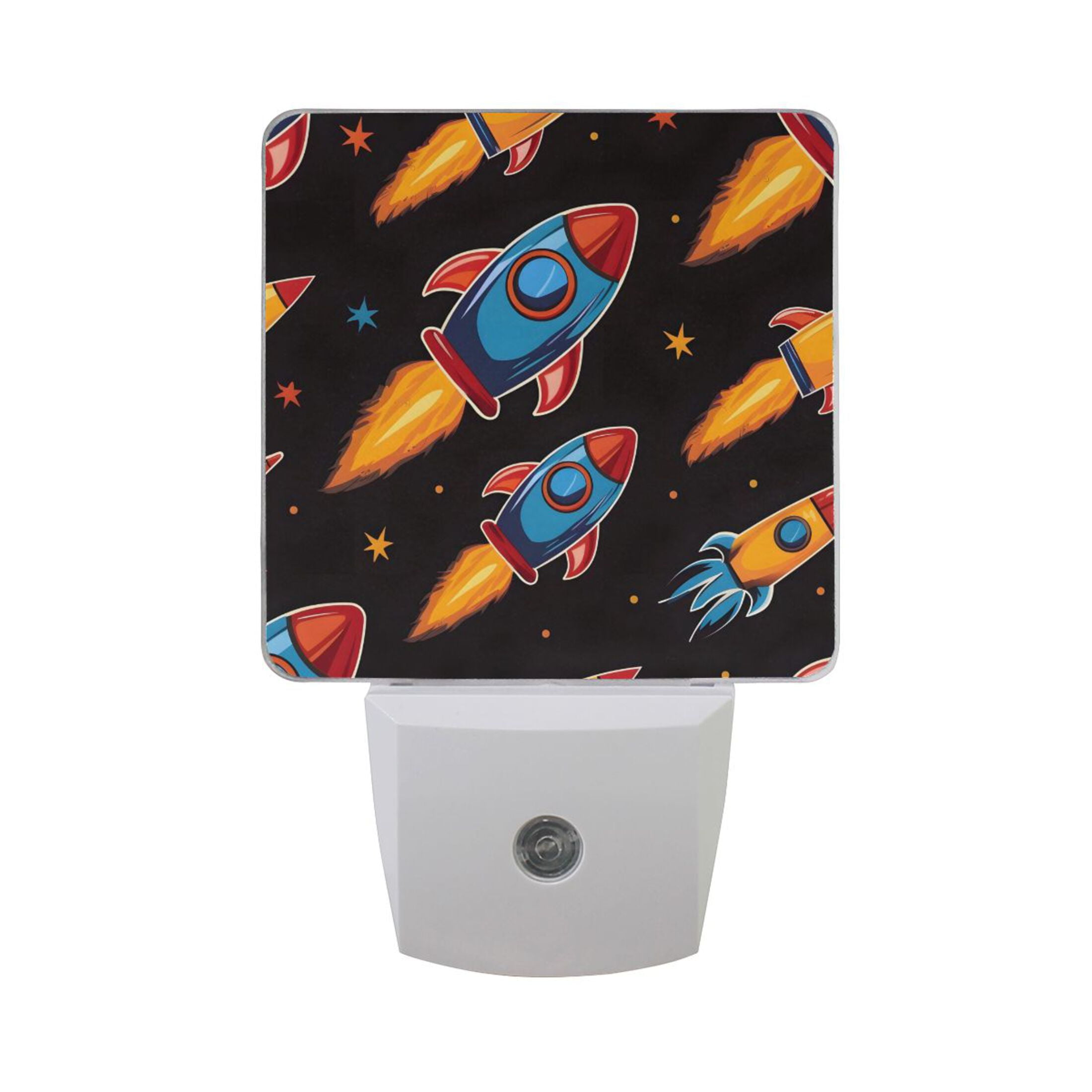 Cartoon Spaceship Rocket Night Light 2 Pack LED Nightlight Plug into ...