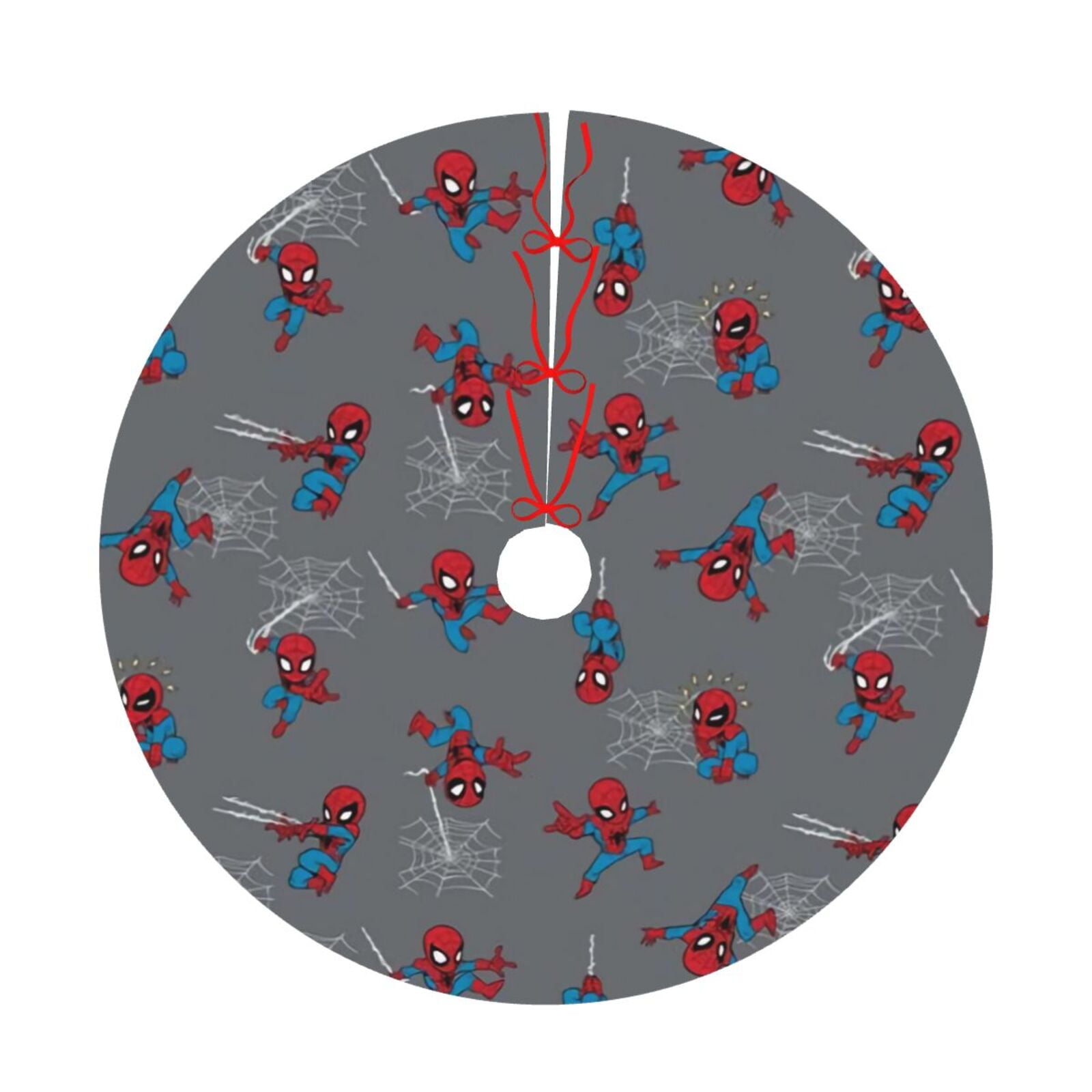 Cartoon Spider-Man Christmas Tree Skirt Soft and Funny Red Green ...